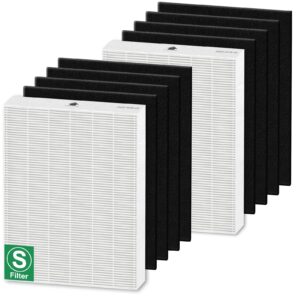 improvedhand c545 replacement filter s compatible with winix c545 air purifier, 2 pack h13 true high efficiency filter and 8 pack activated carbon filter