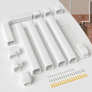 weetall 3" 15.5ft mini split line set cover with flexible pipe, ac line set cover for mini split and central air conditioner & heat pump