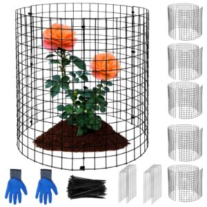 mwellewm 15pcs plant protectors from animals metal plant cages for outdoor plants plant cage & supports keep animal out garden wire mesh protection from rabbit chicken squirrel tree flower