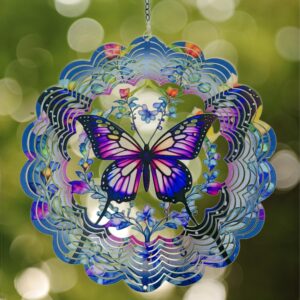 eandisom wind spinners metal butterfly - butterfly gifts for women mom grandma wife, hanging wind spinner for outdoor & indoor decorations, 12 inch 3d wind spinner for ornament gifts