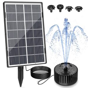 aisitin 3.5w solar fountain pump, solar fountain outdoor with upgraded glass solar panel and nozzles, solar water fountain pump for bird bath, ponds, garden, fish tank and swimming pool