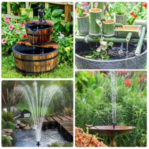 DIY Solar Water Pump Kit, 2.5W Solar Water Fountain Pump Outdoor with 8 Nozzles, Solar Water Pump for Bird Bath, Ponds, Garden and Fish Tank Garden, Pond