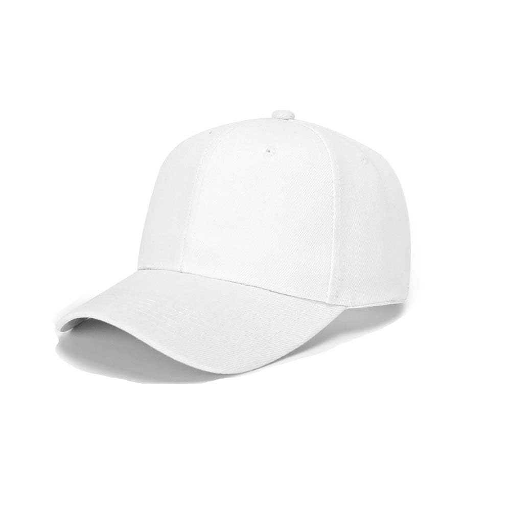 ZH Plain Baseball Caps,Adjustable Baseball Caps,Lot 12 PC Unisex Blank Design Baseball Caps White