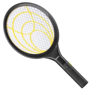 mafiti fly swatter electric, battery powered fly killer mosquito zapper bug zapper racket for indoor outdoor, black