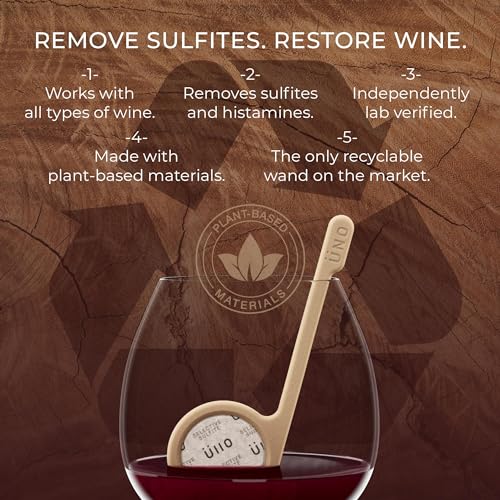 Ullo Uno Wine Purifying Wands. Removes Sulfites and Histamines to Enjoy Vineyard-Level Ullo Pure Wine On the Go (4 Wands)