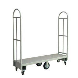 diytuning narrow aisle u-boat platform truck with thick steel deck detachable handles dolly push cart utility cart hand trucks 2000lbs capacity