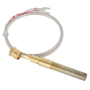 huarew 24 inch 750mv thermopile generator q313a, fireplace millivolt thermocouple replacement parts 7533113, 1950-001, r1054 60125501 fits gas stove/water heater/grill/gas fryer/oven (24’ aluminum)