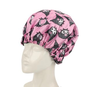 Bioworld Kuromi Character All-Over Print Reversible Sleep Bonnet Multicolor