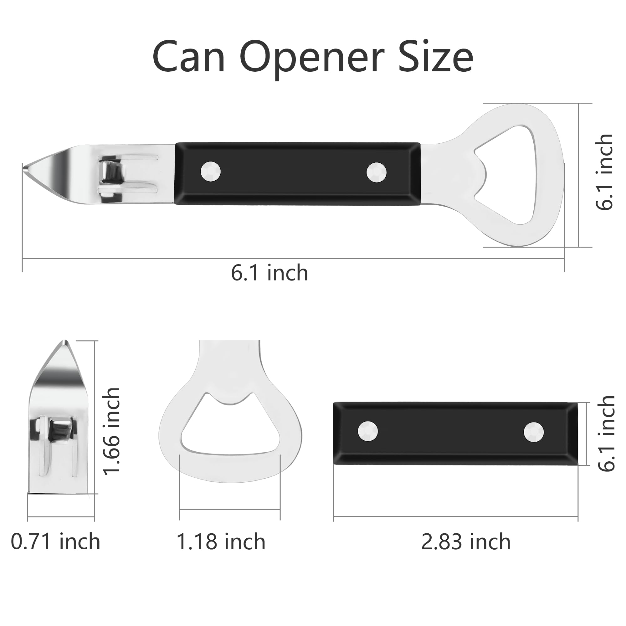 QIENL 2 Pack Bottle Openers, Beer Can Opener,Can Opener Manual, Bottle Cap Opener, Bottle Opener Bartender, Soda Can Opener, Stainless Steel Bottle Opener