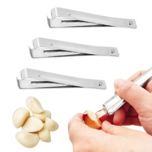 3pcs stainless steel garlic peeler - garlic peeler clips skin remover - easily remove the garlic skin - avoid garlic smell on your hands