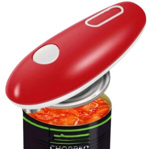 neonsa electric can opener,battery operated, can openers for seniors and arthritis, automatic opener, perfect for kitchen use, portable and compact design, can opener electric (red)