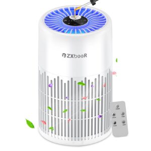 air purifiers for bedroom home, zxbeer h13 true hepa air filter portable air purifier with remote control, night light, timer, sleep mode, quiet air cleaner for baby, living room, kitchen (white)