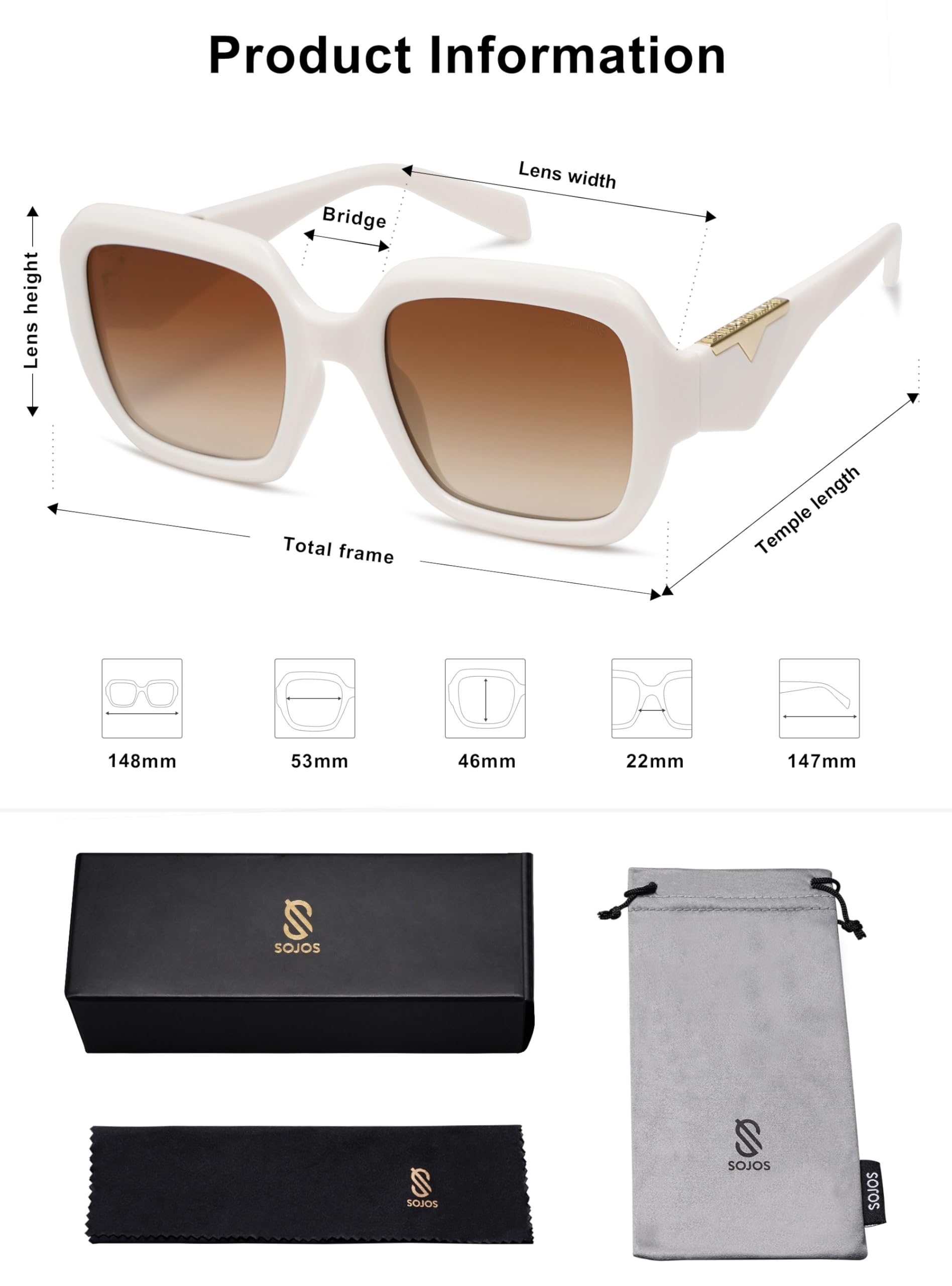 SOJOS Trendy Square Polarized Sunglasses for Womens Mens,Retro Polygon Plastic Frame Designer Inspired Sun Glasses SJ2310