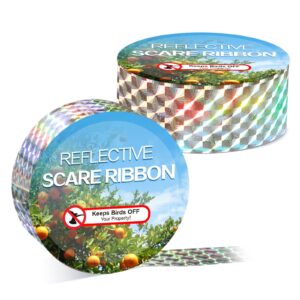 bird scare tape ribbon(524ft) - reflective tape for birds - keep birds away outdoor - scare tape for bird control - double side ribbon, scare geese, pigeon, duck, woodpecke - yard decoration