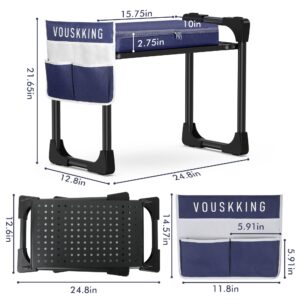 VOUSKKING Foldable Garden Kneeler and Seat, Patented Thicker Wider Softer Kneeling Pad with Magnetic Stripe, 350lbs Heavy Duty Durable Garden Stool with Tool Bag, Gardening Gift for Women and Men