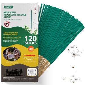 120 pcs mosquito repellent | natural citronella oil mosquito incense sticks organic mosquito barrier mosquito repeller for backyard patio travel camping indoors gnat mosquito control