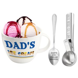 dad gifts, gifts for dad fathers day from daughter, dad's ice cream bowl scoop shovel spoon set, dad’s ice cream gift from son, christmas birthday father's day gift for him man