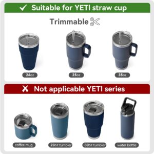 Snowfall 6 Pcs Reusable Straws for YETI 25 oz, 26 oz, 35 oz Straw Mug, Clear Drinking Straws for Stanley, Simple Modern 30 oz Tumbler for Smoothies, Milkshake, Frozen Drinks, Tea, Juice, Tritan