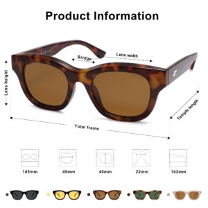 SOJOS Polarized Sunglasses womens men Trendy Small Designer Shades SJ2289,Brown