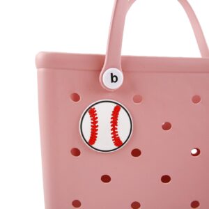 vagocom white baseball charm inserts accessory for bogg bag and simply southern tote,sports decorative accessories for customizing your bag