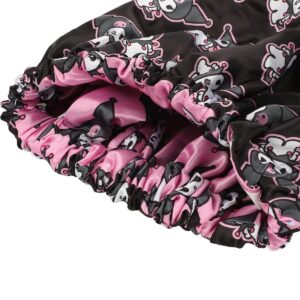 Bioworld Kuromi Character All-Over Print Reversible Sleep Bonnet Multicolor