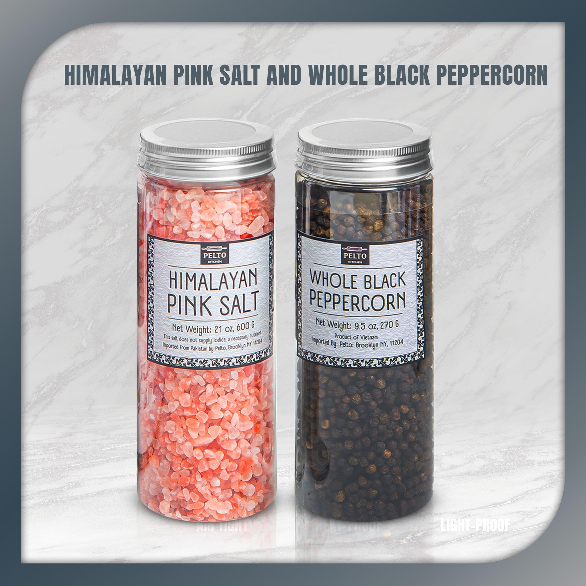 Gravity Electric Salt and Pepper Grinder Gift Set With Black Peppercorns, Himalayan Pink Salt, Adjustable Grind - House Warming Gifts Unique Kitchen Gadget Dad Mom Gifts Christmas Gift Box Mothers Day