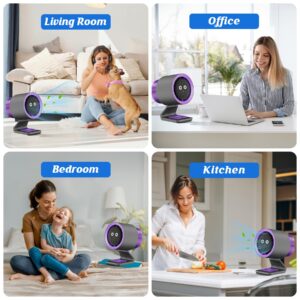 SISMEL Desk Fan,Portable Fan 9.06 Inch Small Fan,Cooling Fan with Air Purifier,Personal Fan with Four Different Emotions,Desk Fans Small Quiet,4 Speed Adjustment,Table Fan for Home, Office, Bedroom