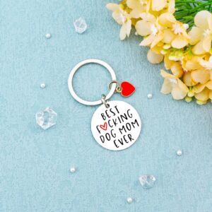 Dog Mom Gifts Best Dog Mom Ever Keychain Funny Gifts for Dog Lovers Women Mothers Day Birthday Christmas Gifts for Dog Mom Dog Themed Gifts Keyring Gag Gifts for New Puppy Owners