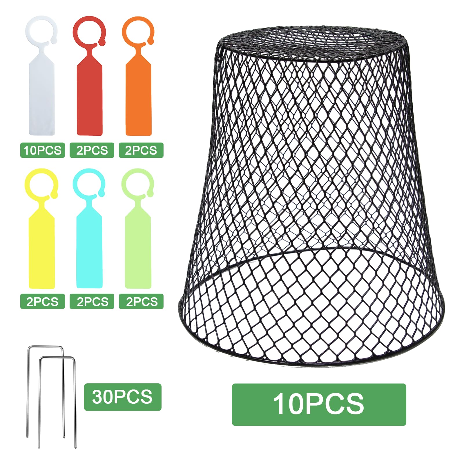 Dukelai 10 Pcs Chicken Wire Cloche Plant Covers Garden Netting Metal Heavy Duty Plant Protectors from Animals for Keeping Bunnies Chicken Squirrels Birds Other Out 9.13×9.13 in