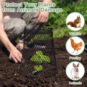 Dukelai 10 Pcs Chicken Wire Cloche Plant Covers Garden Netting Metal Heavy Duty Plant Protectors from Animals for Keeping Bunnies Chicken Squirrels Birds Other Out 9.13×9.13 in