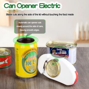 Electric Can Opener For Kitchen One Touch Start Automatic Can Opener Electric for Almost Cans Hands Free Battery Operated Can Opener For Seniors and Arthritis Smooth Edge Food-Safe (Red)