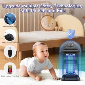 AMUFER Bug Zapper for Outdoor & Indoor, Upgraded 18w Exclusive Blue Violet Lamp, 100% Improvement in Mosquito Control Effect, Lasts for Years, Covers 1/2 Acre, Fly Zapper for Patio, Backyard, Home