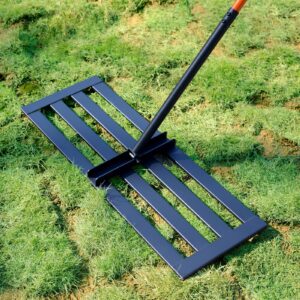 lawn leveling rake, 30''x10'' leveling rake, 78 inch handle length, stainless steel, adjustable handle lawn leveler rake for backyard, garden, golf course, farm ＆ pasture, professional lawn care tool