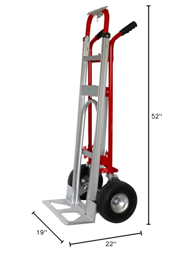 SNAP-LOC 800 lb Hand Truck Cart with Expandable Convertible Platform and 10" Tires