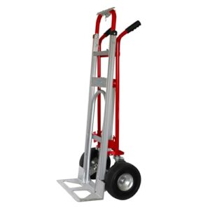 snap-loc 800 lb hand truck cart with expandable convertible platform and 10" tires