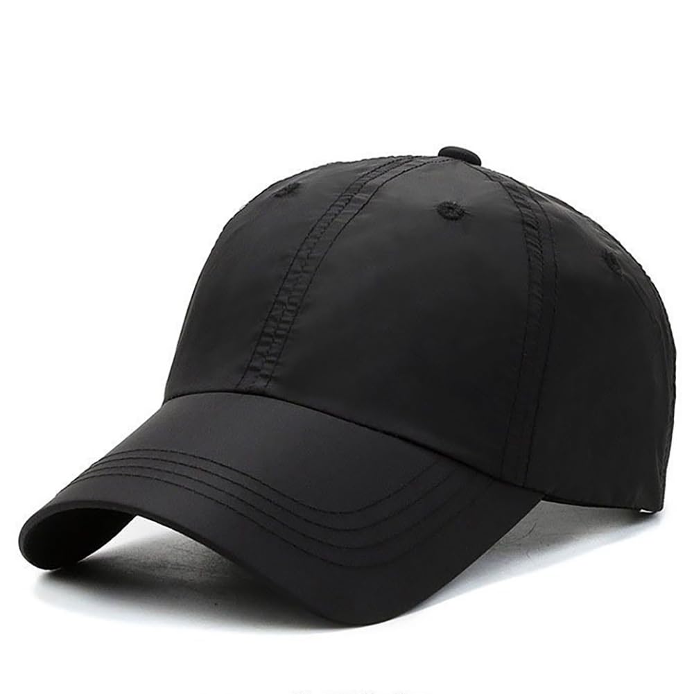 Black Waterproof Baseball Cap for Men Women Breathable UPF50+ Sport Outdoor Caps Quick Dry Adjustable Rain Hat