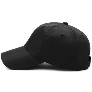 Black Waterproof Baseball Cap for Men Women Breathable UPF50+ Sport Outdoor Caps Quick Dry Adjustable Rain Hat