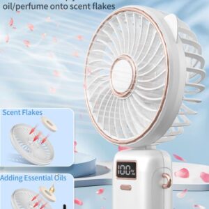 Portable Fan for Travel,Mini Fan Handheld Fan 4500mAh,Small Personal Hand Fan Rechargeable Battery Operated Hand Held Fan,Little Cute Face Facial Fans,Ventilador Portatil for Women Kids Gifts White