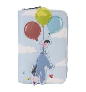 loungefly eeyore and friends winnie the pooh floating balloons disney zip around wallet standard