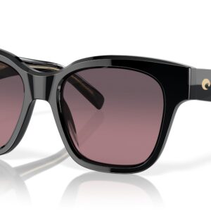 Costa Woman Sunglasses Black Frame, Rose Gradient Lenses, 54MM