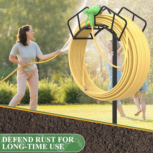 Qatsrin Heavy Duty Garden Hose Holder, Removable Water Hose Holder, Hose Storage Holds 120-Feet Hose, Water Hose Holders for Outside, Yard, Lawn