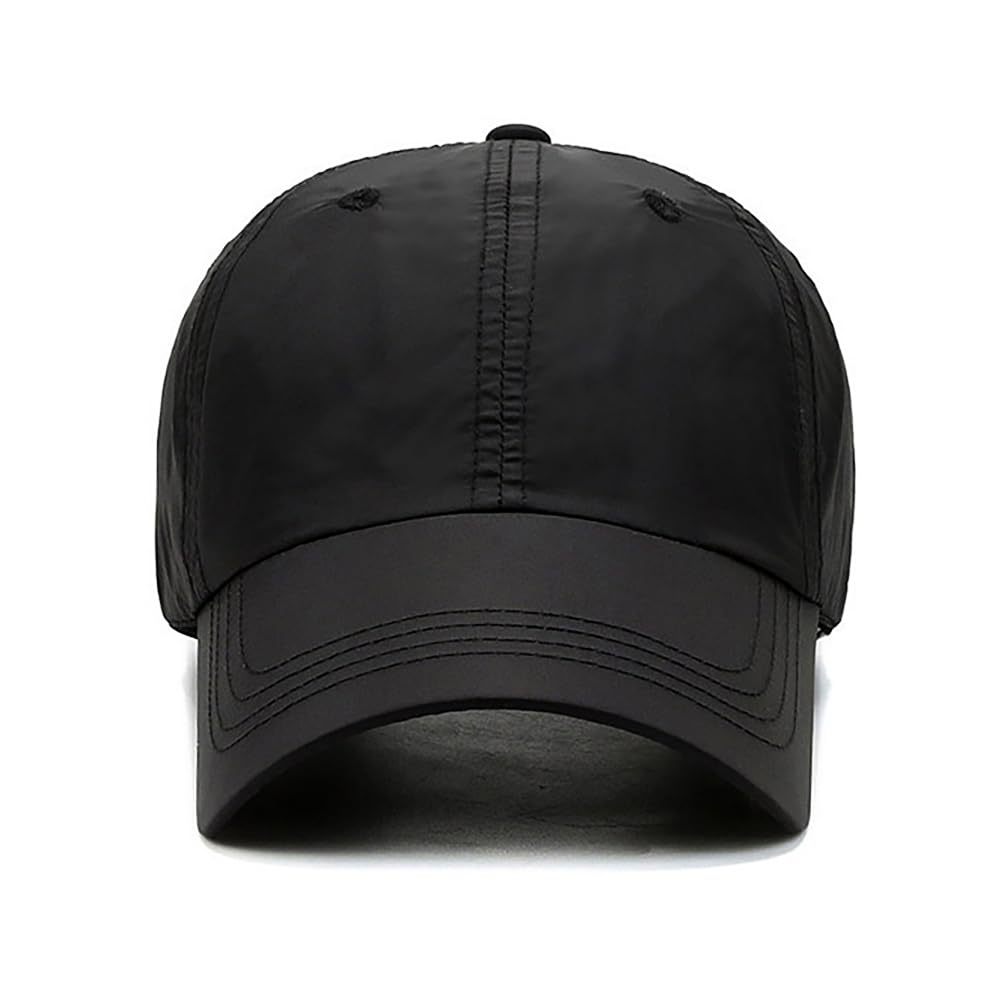 Black Waterproof Baseball Cap for Men Women Breathable UPF50+ Sport Outdoor Caps Quick Dry Adjustable Rain Hat