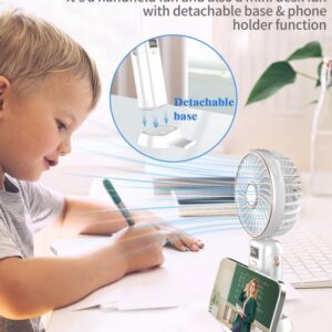 Portable Fan for Travel,Mini Fan Handheld Fan 4500mAh,Small Personal Hand Fan Rechargeable Battery Operated Hand Held Fan,Little Cute Face Facial Fans,Ventilador Portatil for Women Kids Gifts White