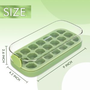 Ice Cube Tray, Easy Release Ice Mold - Silicone 21 pcs Ice Cube Trays for freezer - Ice Box for Cocktail, Tea, Coffee