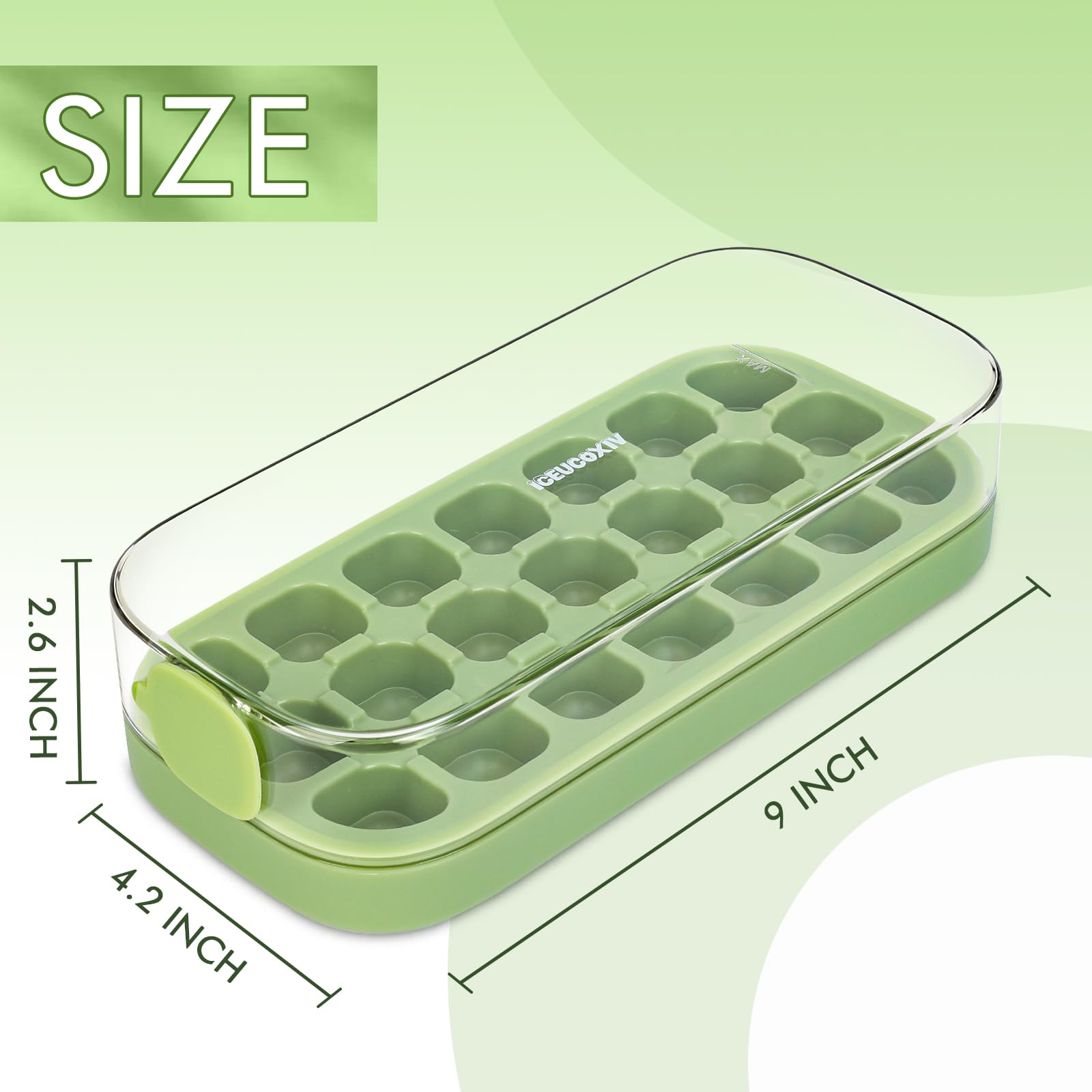 Ice Cube Tray, Easy Release Ice Mold - Silicone 21 pcs Ice Cube Trays for freezer - Ice Box for Cocktail, Tea, Coffee