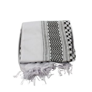 Generic Traditional authentic middle eastern Keffiyeh Scarf - Classic Black & White Headwrap