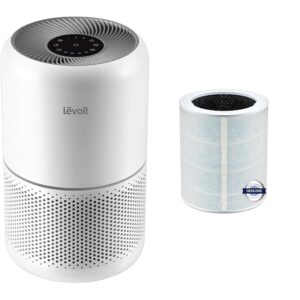 levoit air purifier for home allergies pets hair in bedroom & core 600s air purifier smoke remover replacement filter, 4-in-1 filter and activated carbon, core 600s-rf-sr, 1 pack