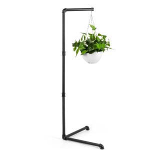 zononoca plant hanger for indoor - corner hanging plant stand, black metal hanging plant holder for indoor plants, hanging planter for living room,balcony,garden (pot & plant not included)