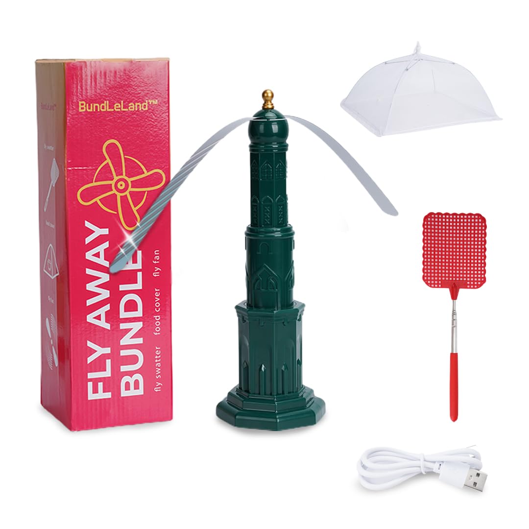 Fly Fans for Tables Rechargeable, Food Fans to Keep Flies Away from Patio, Outdoor Fly Fan, Table Fly Spinner Table Top, Summer Essentials Outdoor, Fly Windmill for Table Top,Picnic Supplies