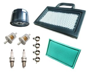 lxqtao 698754 273638 air filter, 696854 oil filter & 691035 fuel filter spark plug turn up kit - replacement for intek extended life series v-twin 18-26 hp lawn mowers